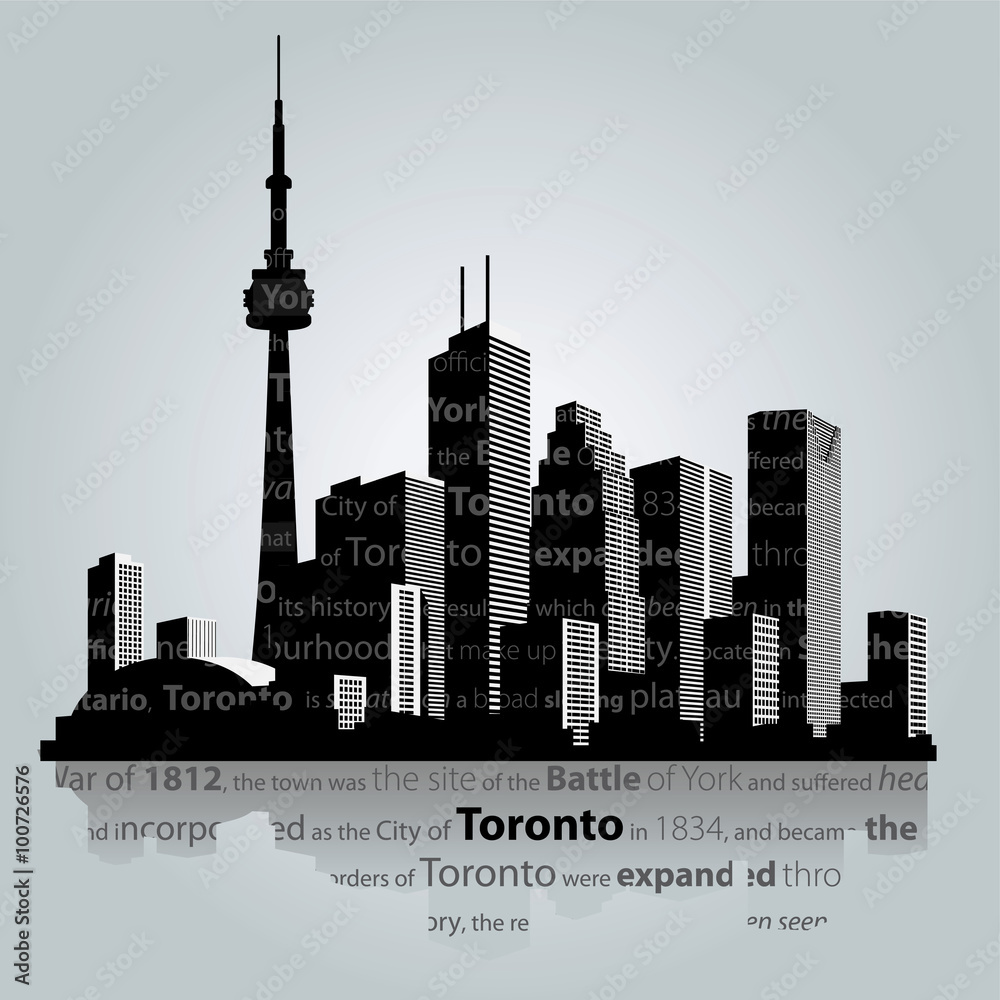 Vector illustration. Toronto city silhouette. Stock Vector | Adobe Stock