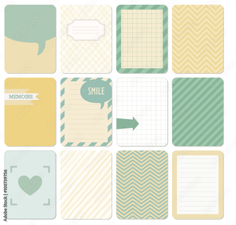 Vector set of journaling card. Stock Vector | Adobe Stock