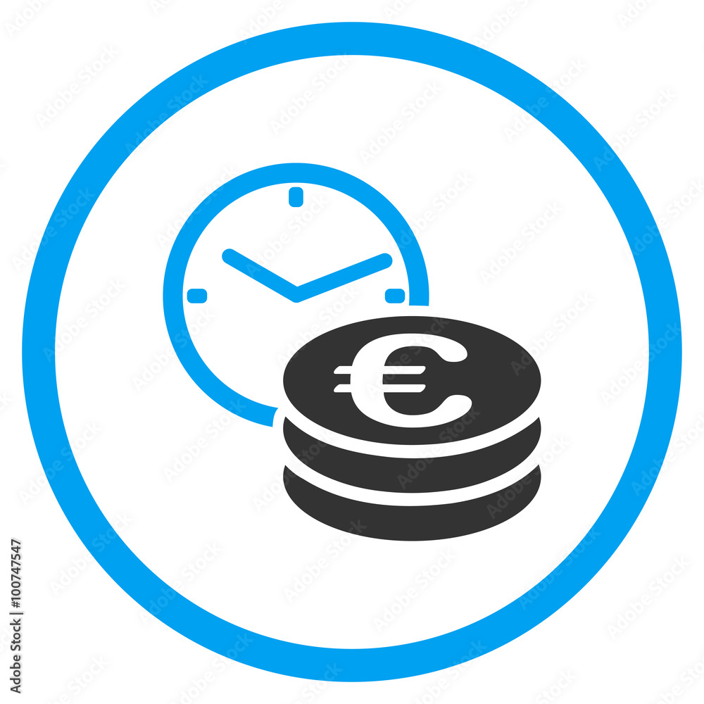 Euro Credit vector icon. Style is bicolor flat circled symbol, blue and ...