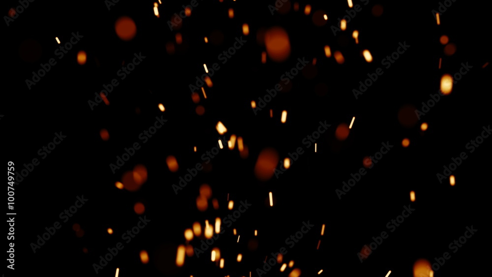 Rising Embers, Medium Flames (24fps). Fire on medium heat, hot burning ...