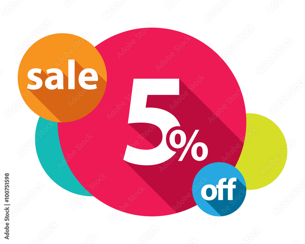 5% discount logo colorful circles Stock ベクター | Adobe Stock