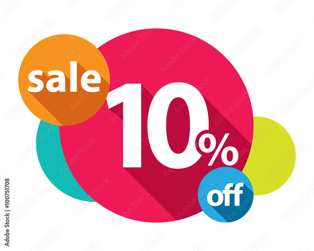10% discount logo colorful circles Stock Vector | Adobe Stock