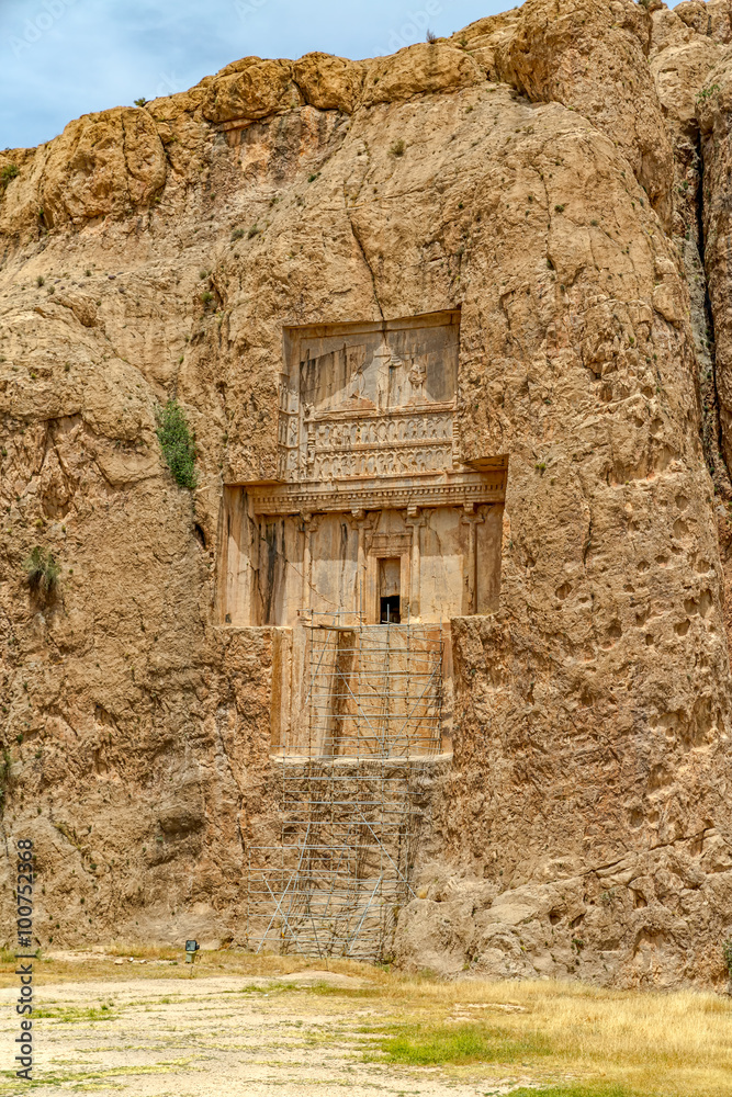 The tomb of Xerxes I at Naqsh-e Rustam an ancient necropolis located ...