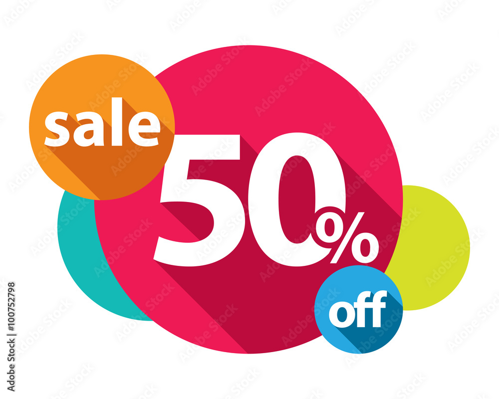 50% discount logo colorful circles Stock Vector | Adobe Stock