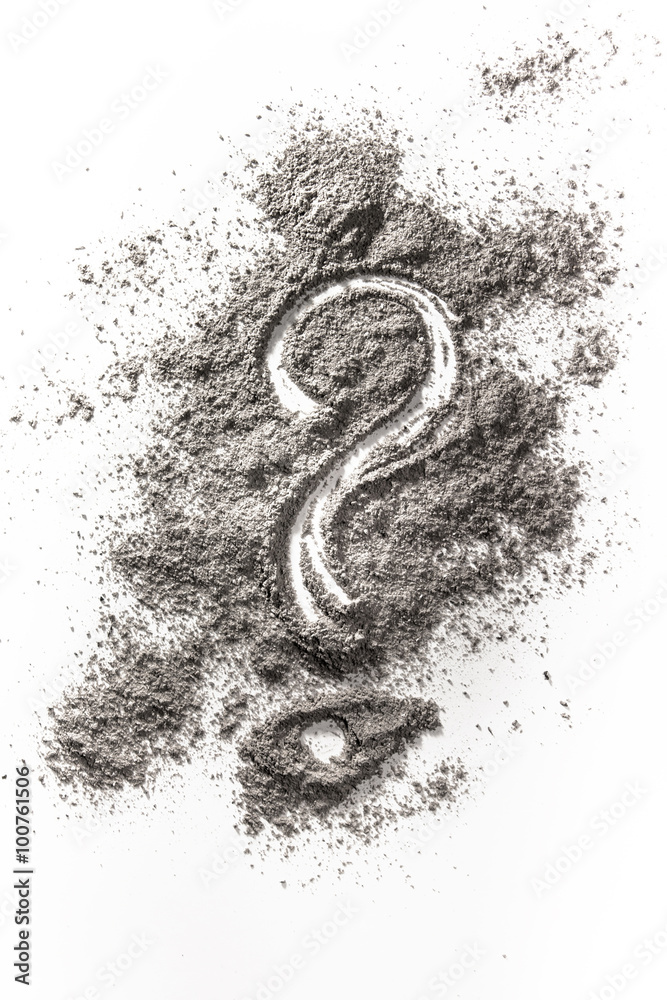Question mark made in ash Stock Photo | Adobe Stock