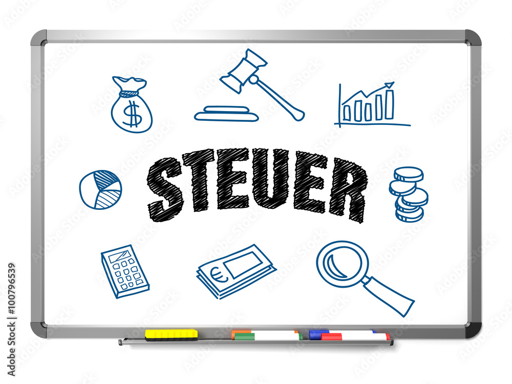 Ilustracja Stock: Steuer Whiteboard | Adobe Stock