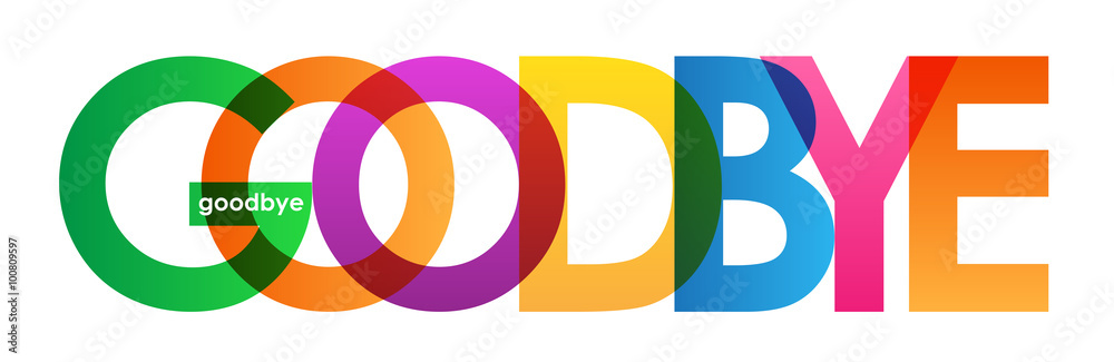 "GOODBYE" colourful vector letters icon Stock Vector | Adobe Stock