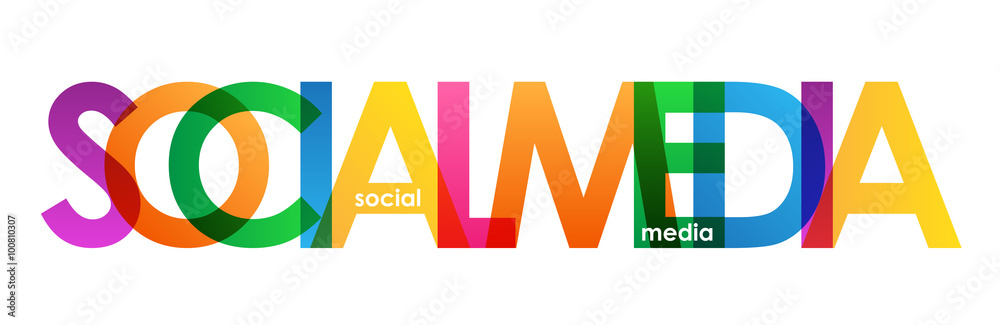"SOCIAL MEDIA" colourful vector letters Icon Stock Vector | Adobe Stock