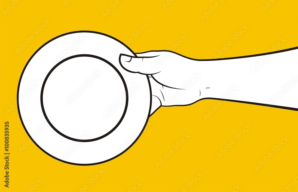 Hand holding dish Stock Vector | Adobe Stock