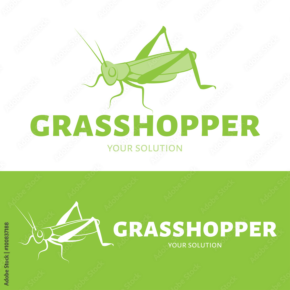 Vector grasshopper logo. Brand logo in the shape of a grasshopper Stock ...