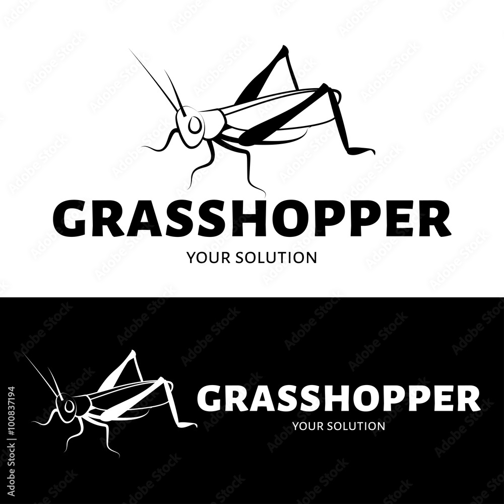 Vector grasshopper logo. Brand logo in the shape of a grasshopper Stock ...