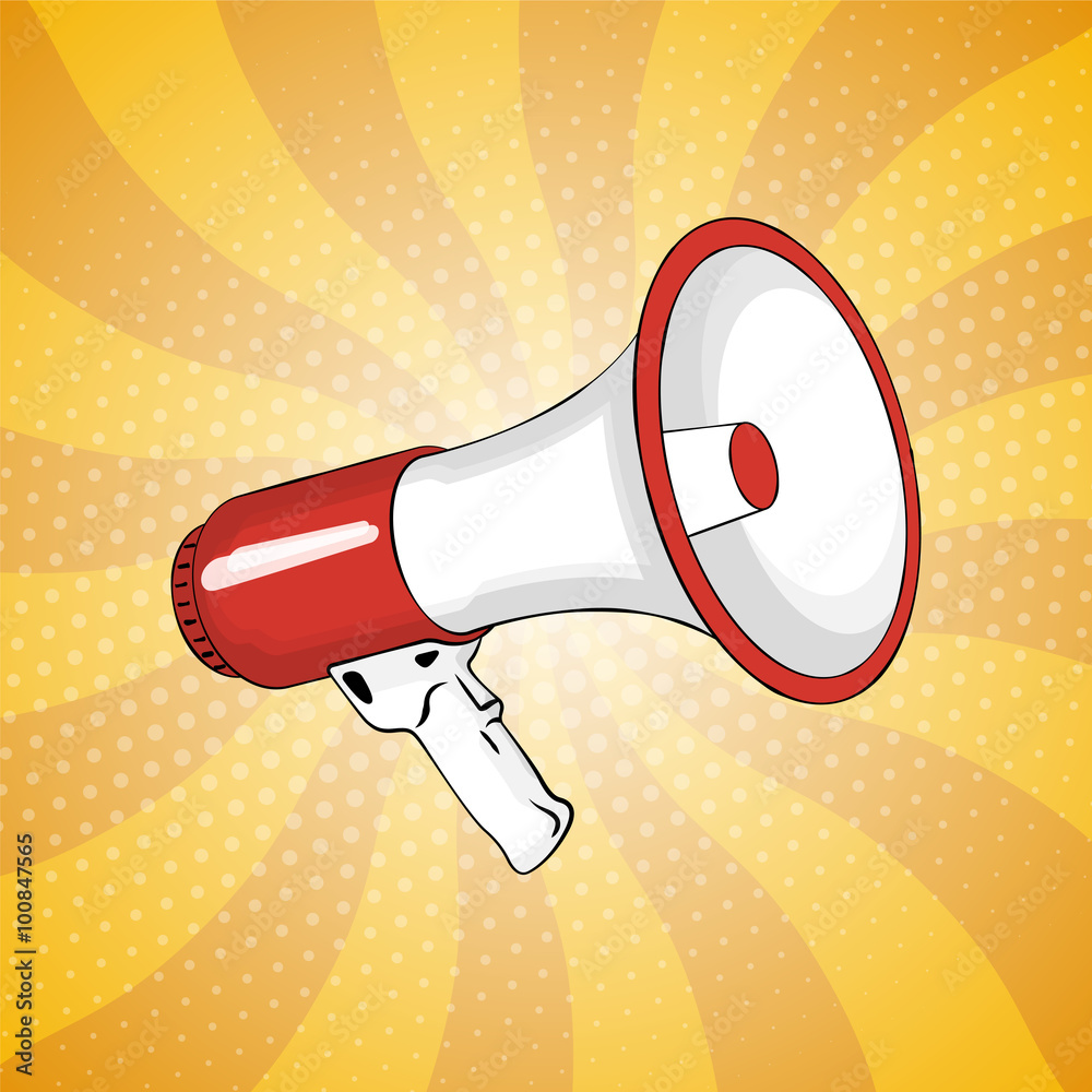 Pop art megaphone. Loudspeaker. Vector illustration Stock Vector ...