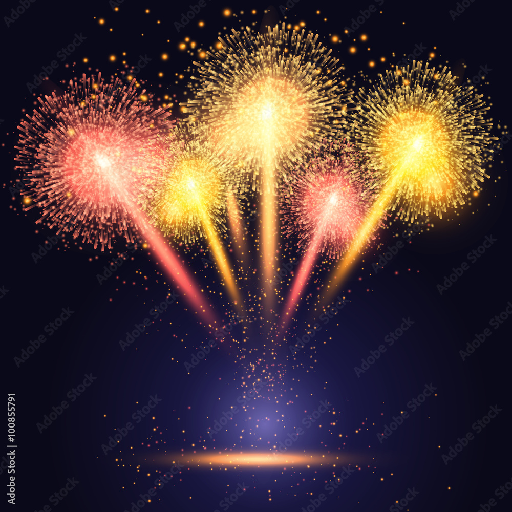 Fireworks background Stock Vector | Adobe Stock