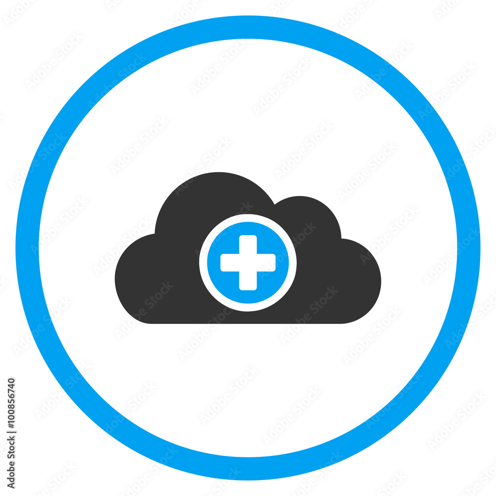 Health Care Cloud vector icon. Style is bicolor flat circled symbol ...