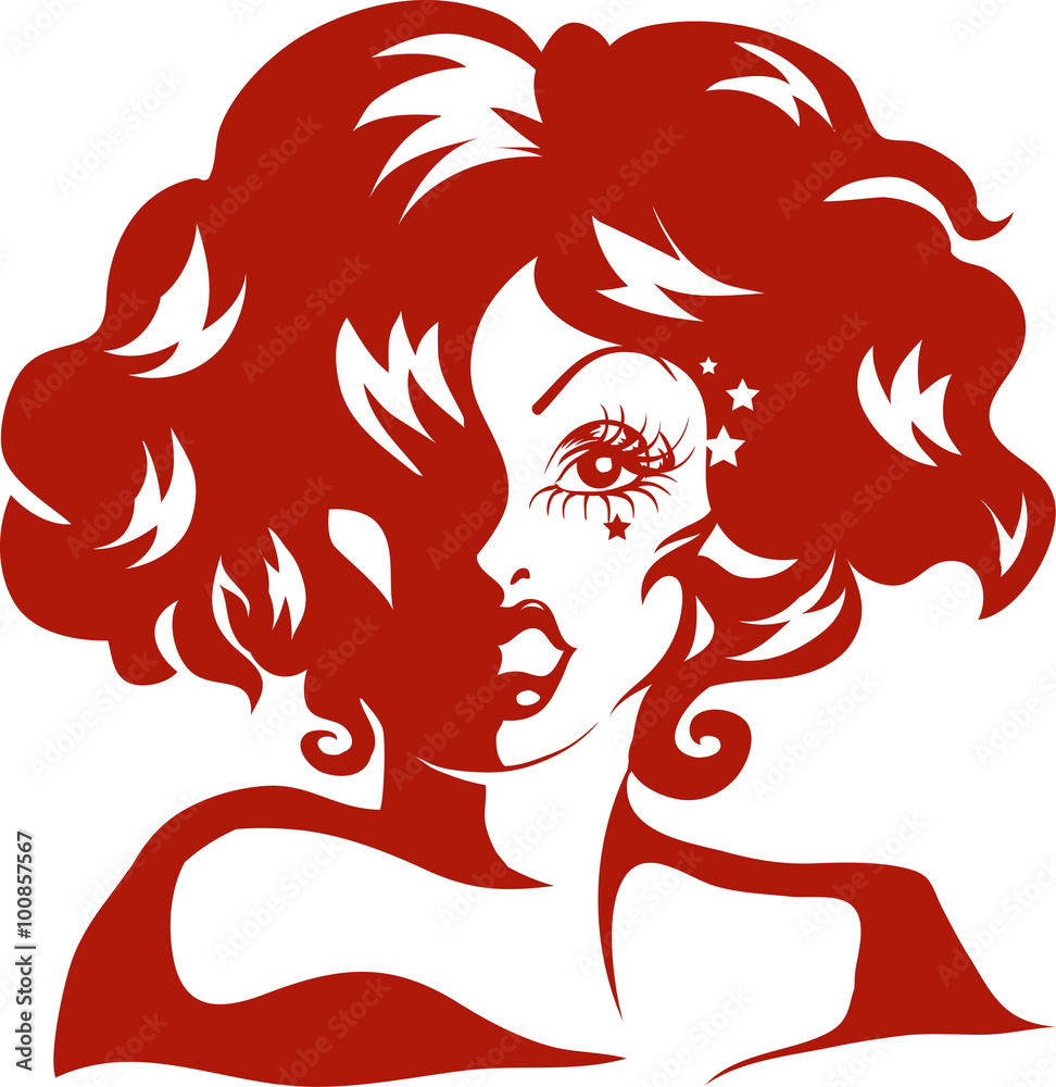 Drag Queen Stencil Red Stock Vector | Adobe Stock