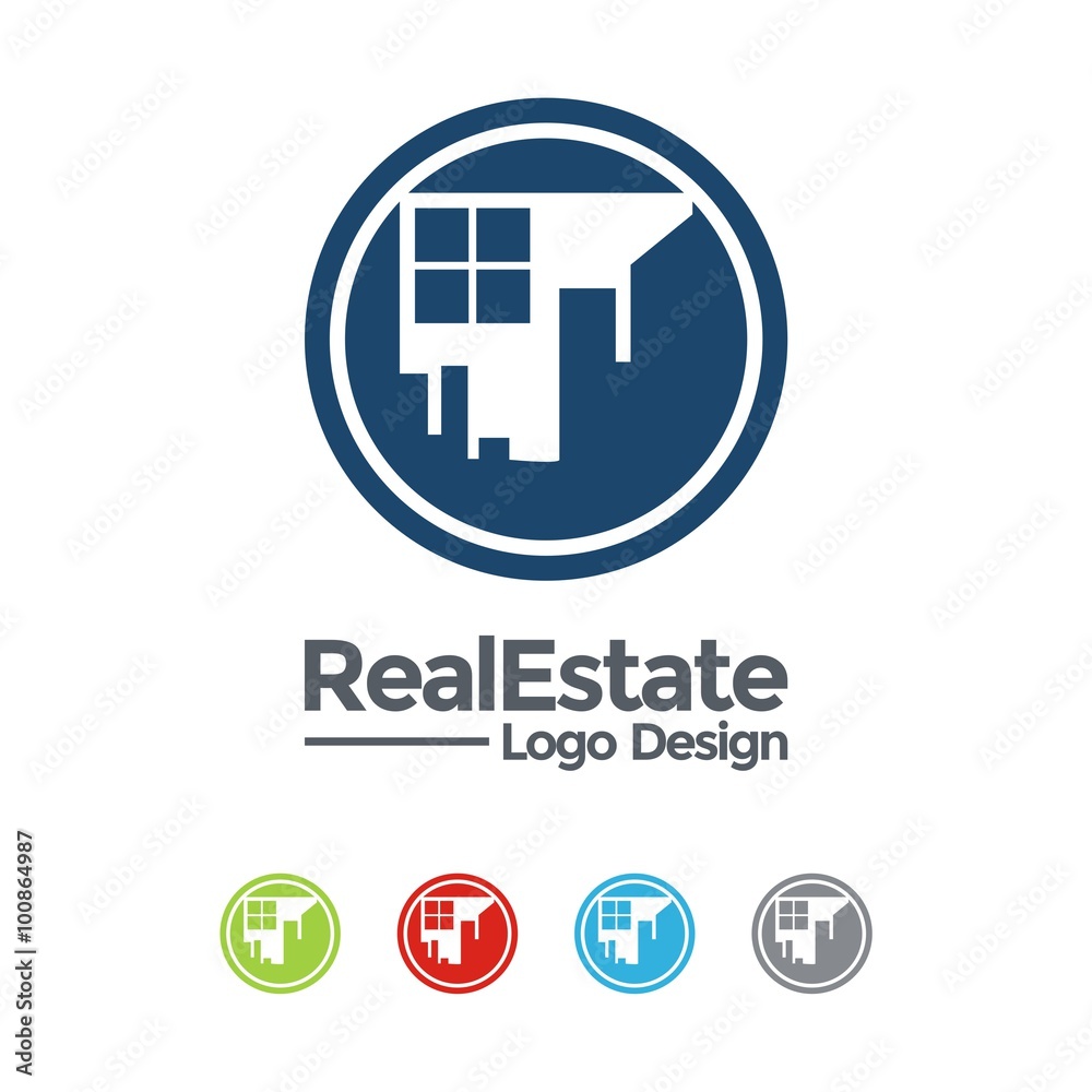 Real Estate Logo - City And Window Circle Design Logo Vector Stock ...