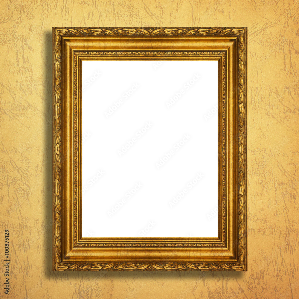 Antique gold frame on paper background Stock Photo | Adobe Stock