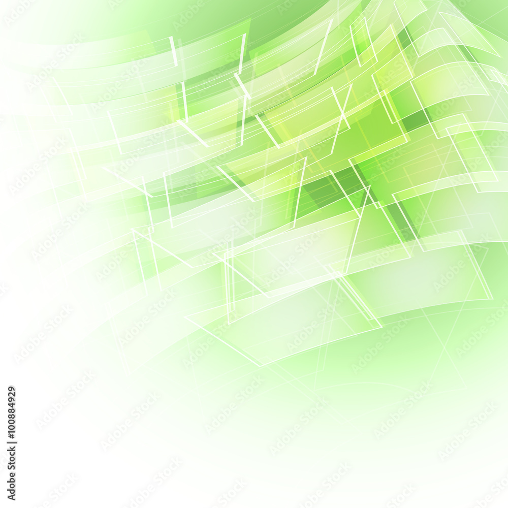 abstract green background with transparent lines and shapes. vec Stock ...