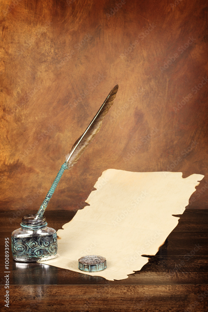 paper and quill Stock Photo | Adobe Stock