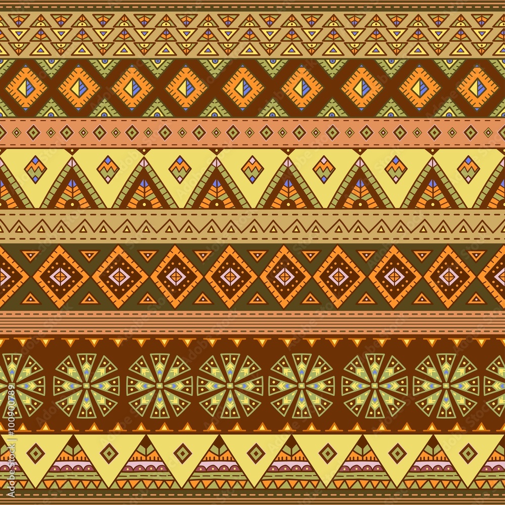 Ethnic seamless pattern. Colorful border background texture. Great ...