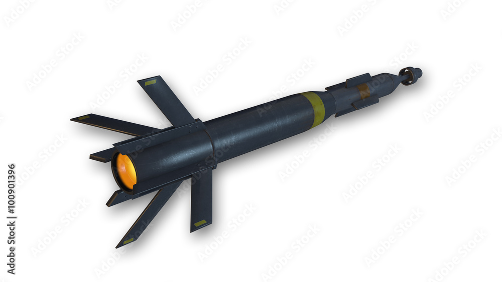 Rocket, cruise missile, weapon isolated on white background Stock ...