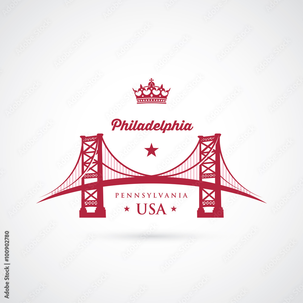 Philadelphia symbol - Benjamin Franklin Bridge Stock Vector | Adobe Stock