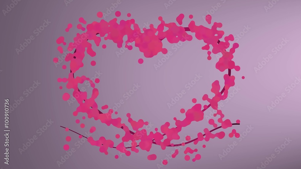 abstract heart animation particles romantic valentine motion cgi render ...
