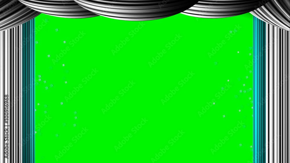 Animated zooming green screen chroma key movie review stage Stock Video ...