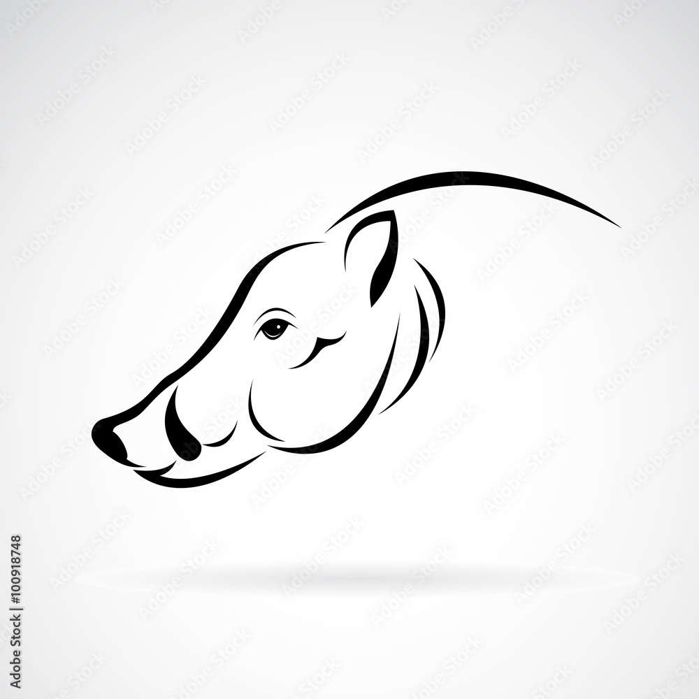Vector image of an boar head design on white background Stock Vector ...