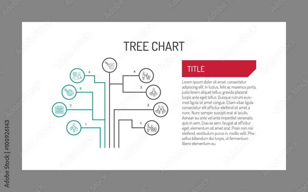 Tree chart with icons Stock Vector | Adobe Stock