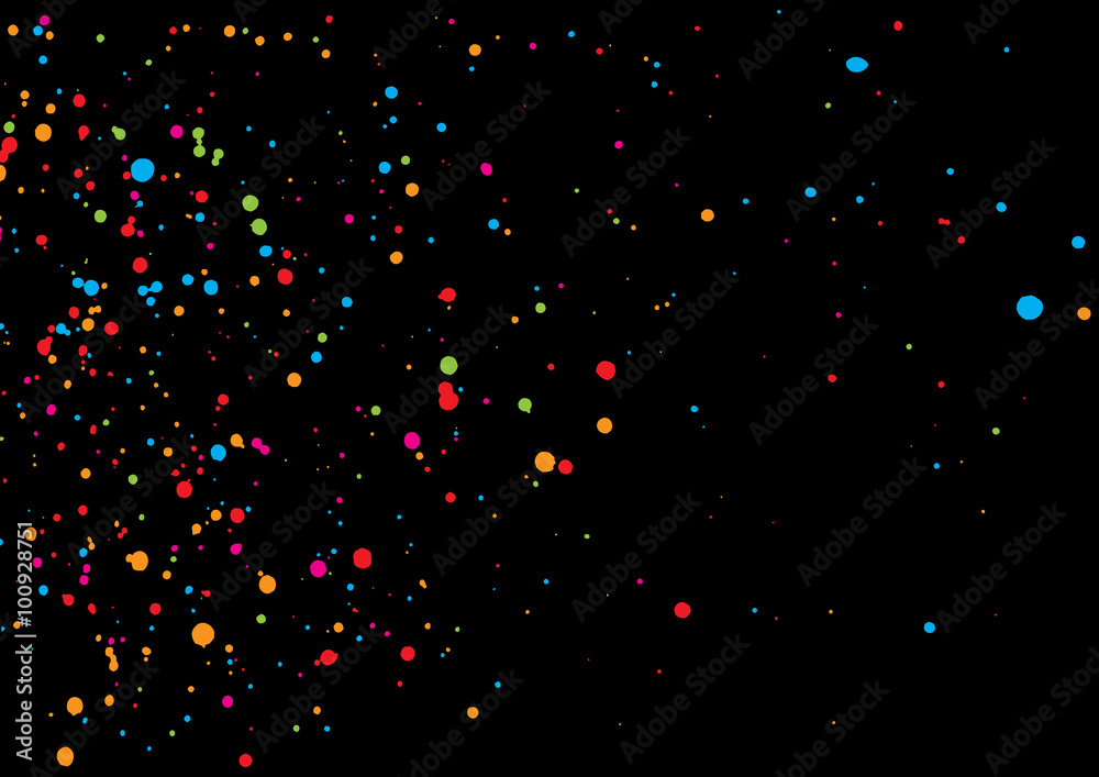 Colorful confetti isolated on black background. Abstract black ...