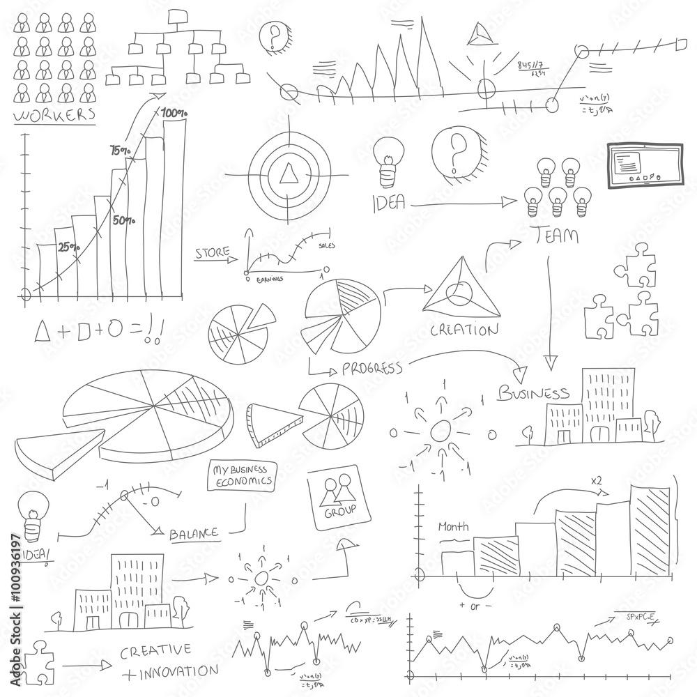 Cartoon business graphic background vector de Stock | Adobe Stock