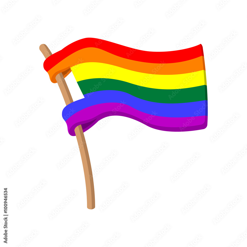 Rainbow flag cartoon icon Stock Vector | Adobe Stock