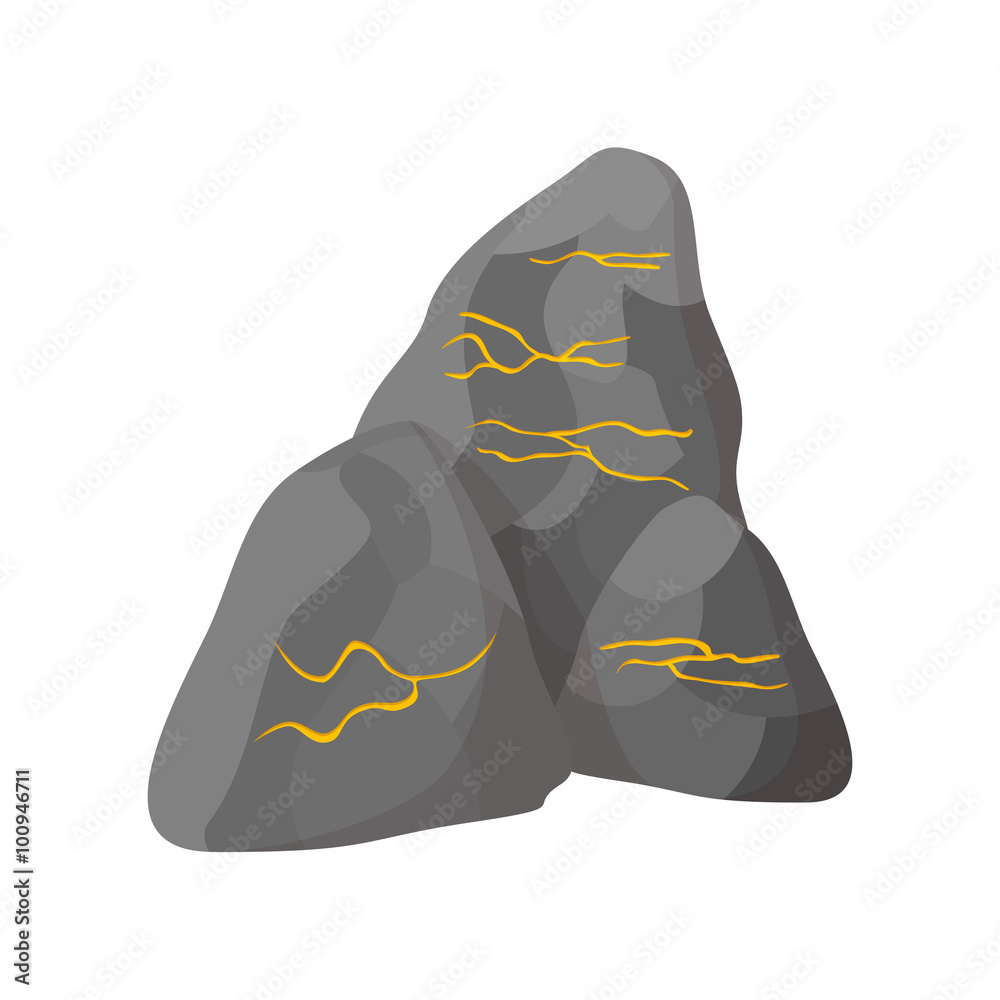 Gold ore cartoon icon Stock Vector | Adobe Stock