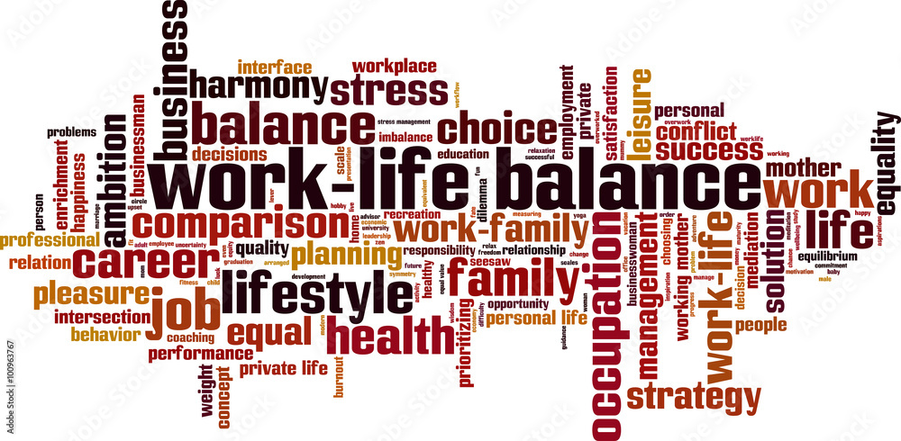 Work-life balance word cloud concept. Vector illustration Stock Vector ...