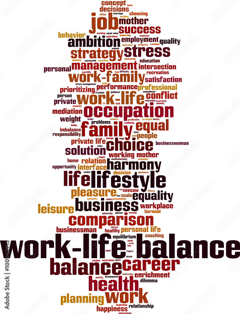 Work-life balance word cloud concept. Vector illustration Stock Vector ...