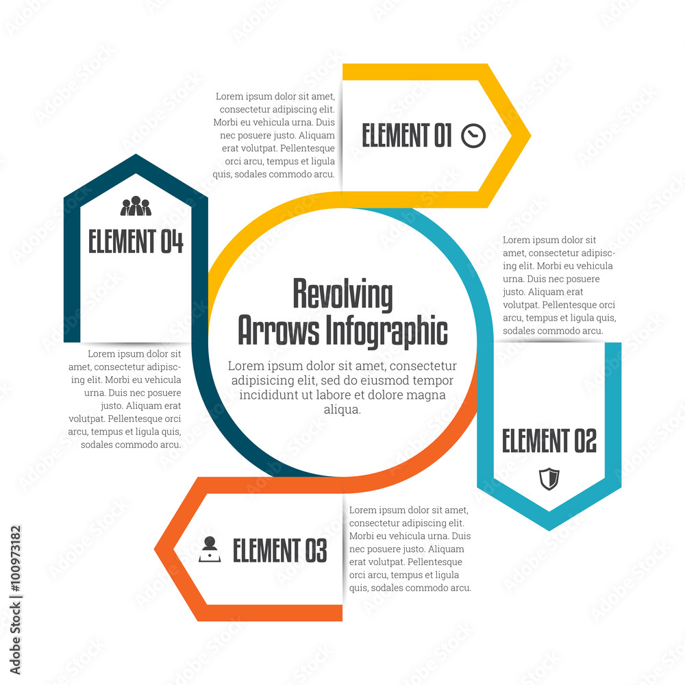 Revolving Arrows Infographic Stock Vector | Adobe Stock