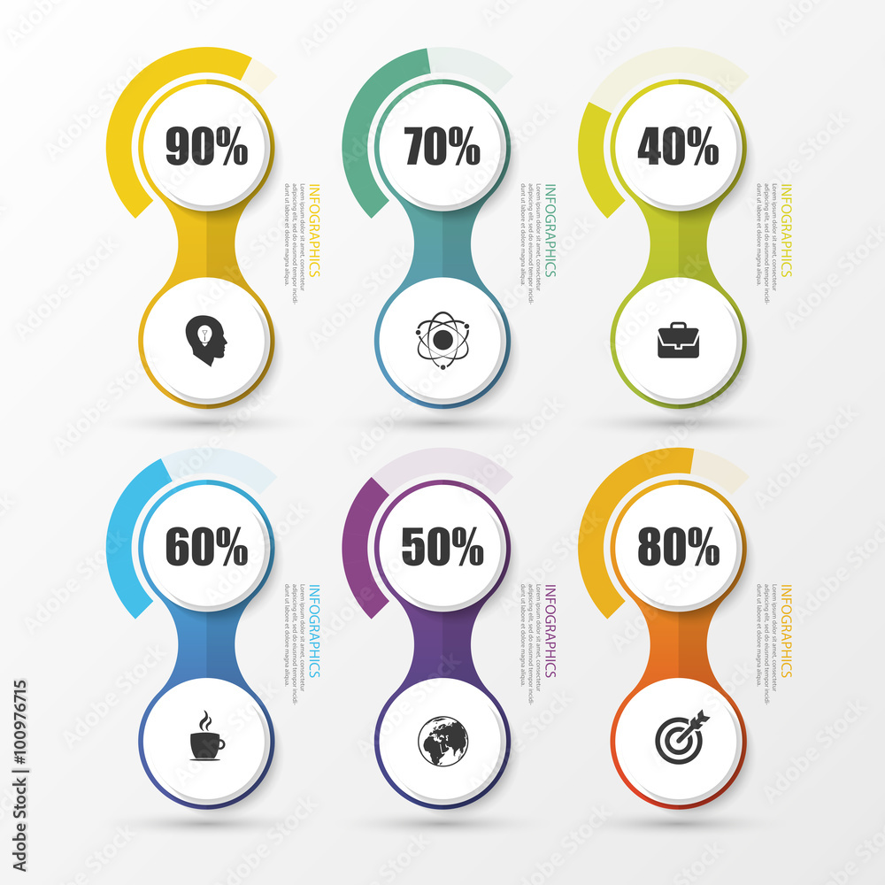 Percentage Diagram Presentation Design Elements. Infographics. Vector ...