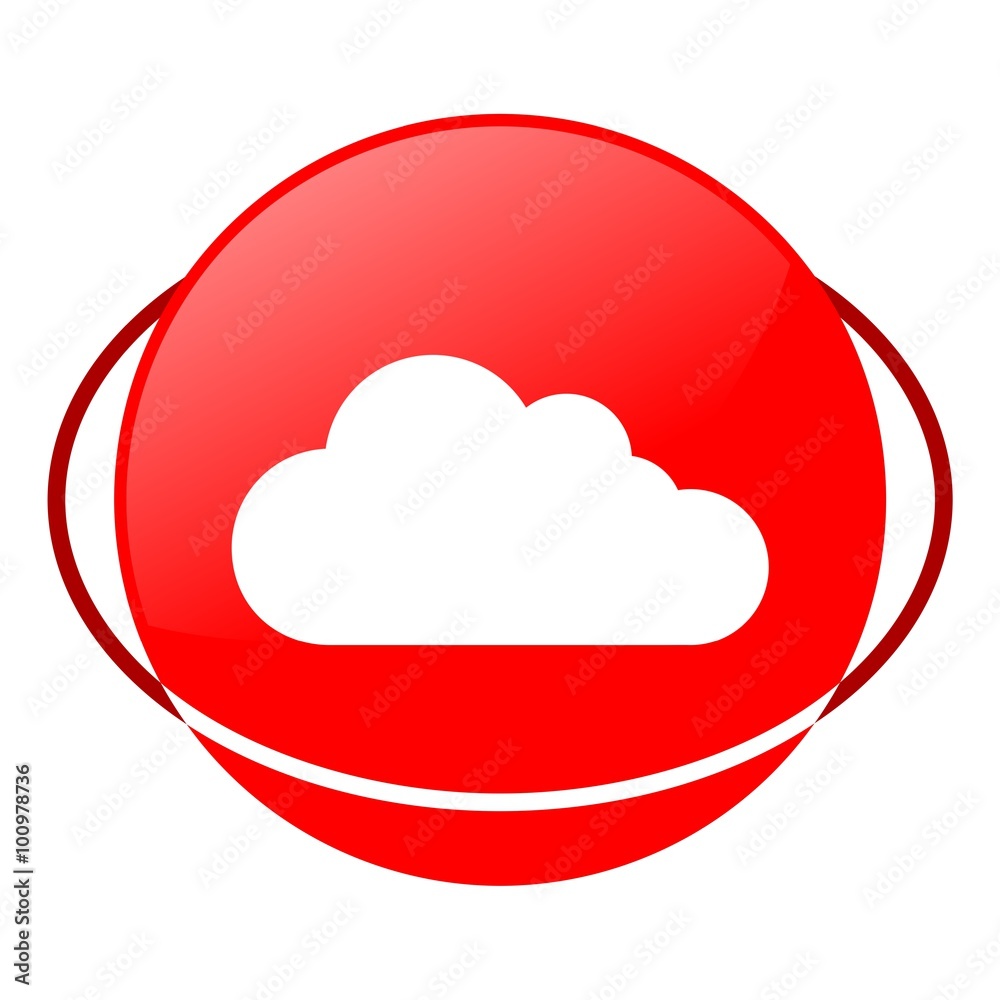 Red icon, cloud vector ilustration Stock Vector | Adobe Stock