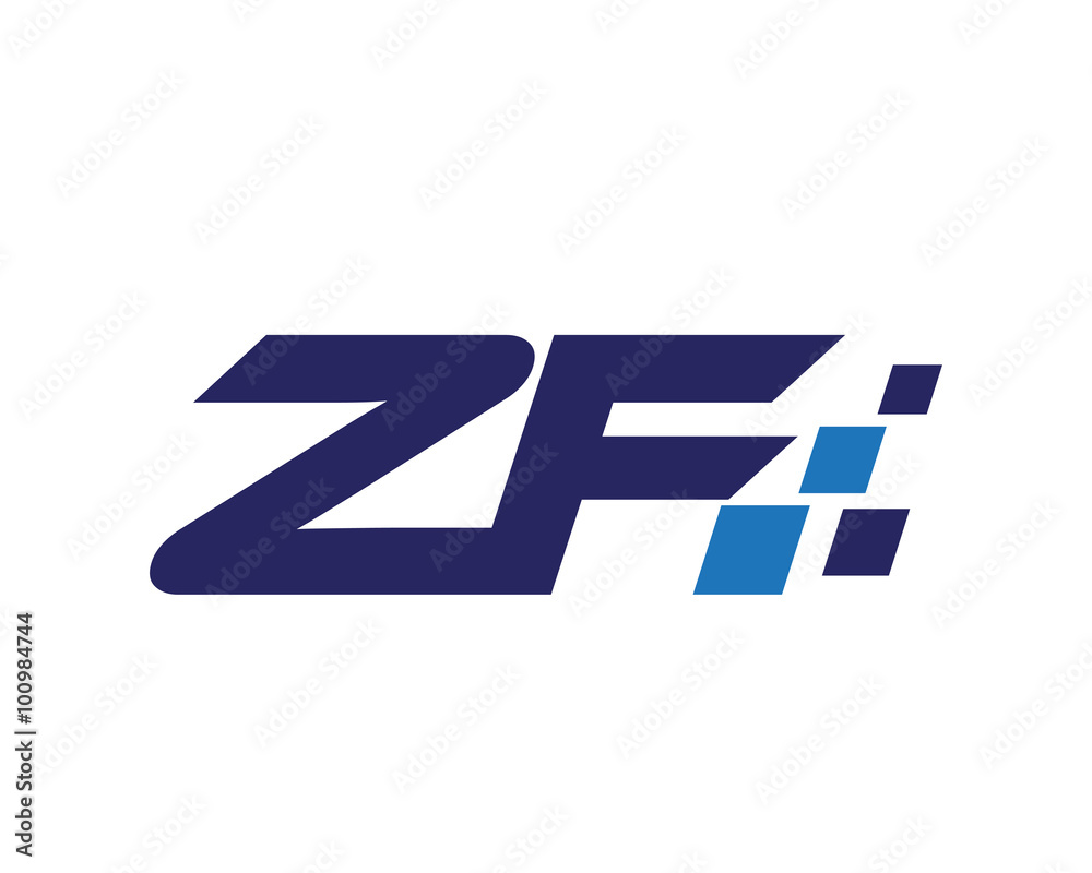 ZF digital letter logo Stock 벡터 | Adobe Stock
