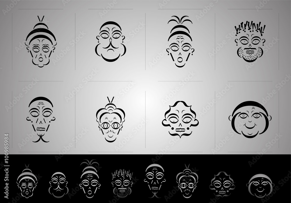 Font Symbols Faces vector Stock Vector | Adobe Stock