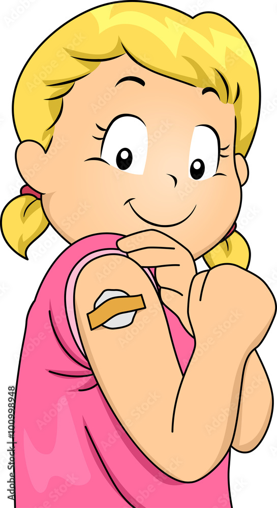 Vaccinated Girl Stock Vector | Adobe Stock