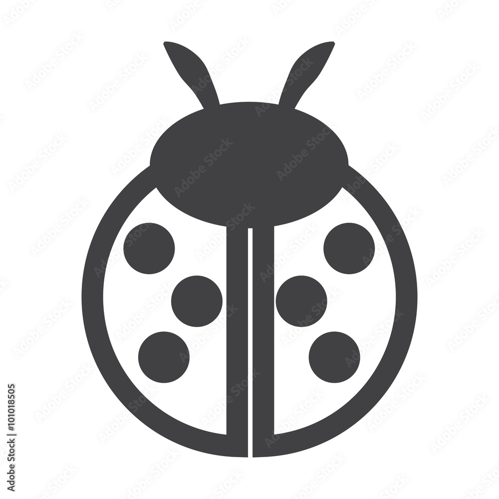 ladybug black simple icon on white background for web Stock Vector ...