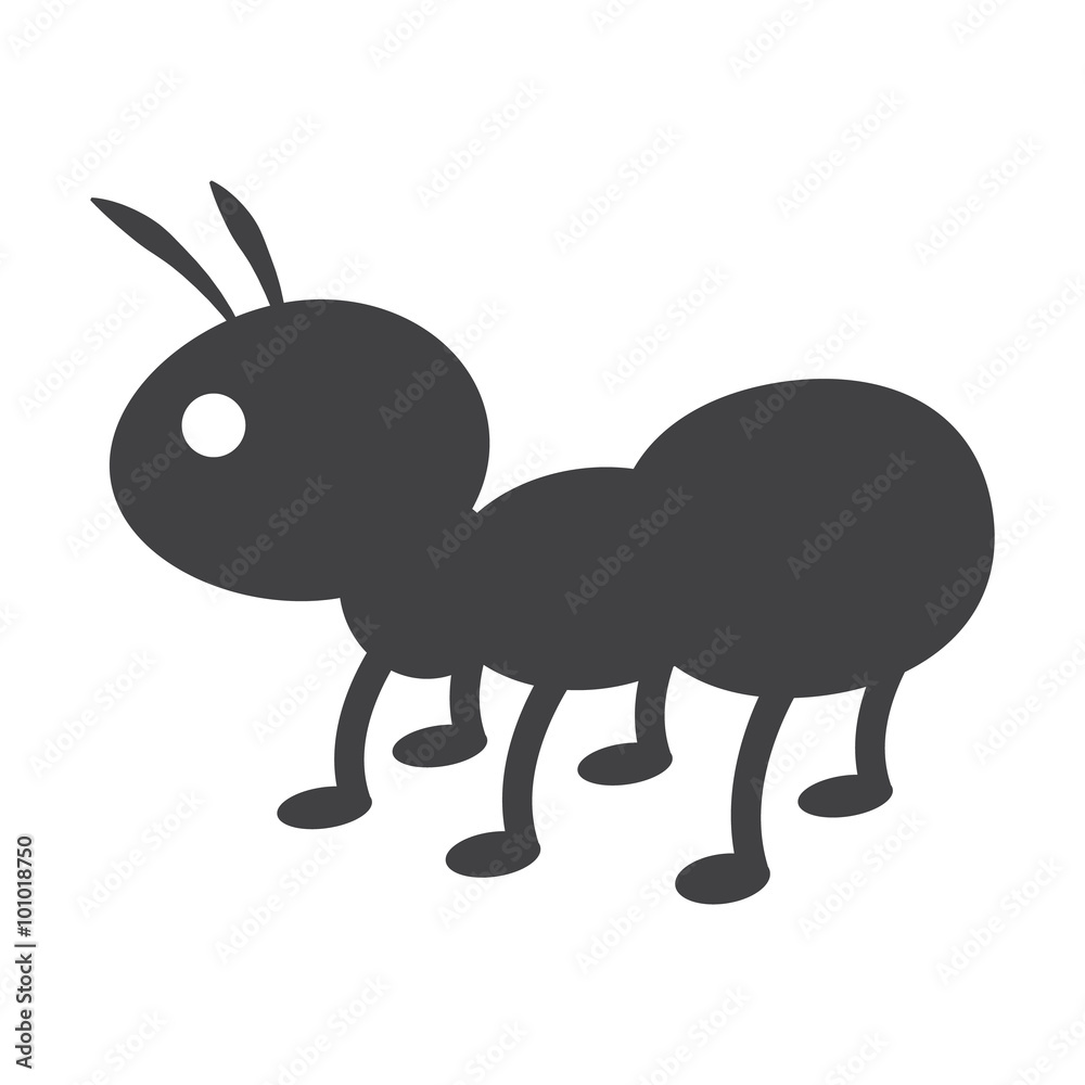 ant black simple icon on white background for web Stock Vector | Adobe ...