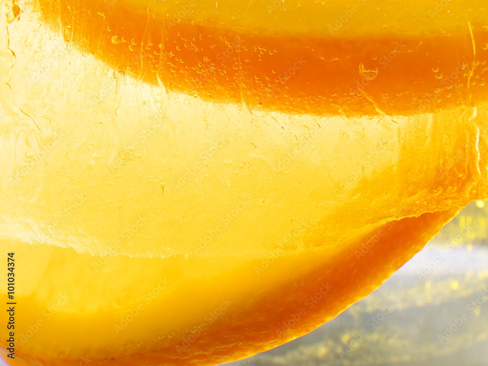 orange slices frozen in ice, macro Stock Photo | Adobe Stock