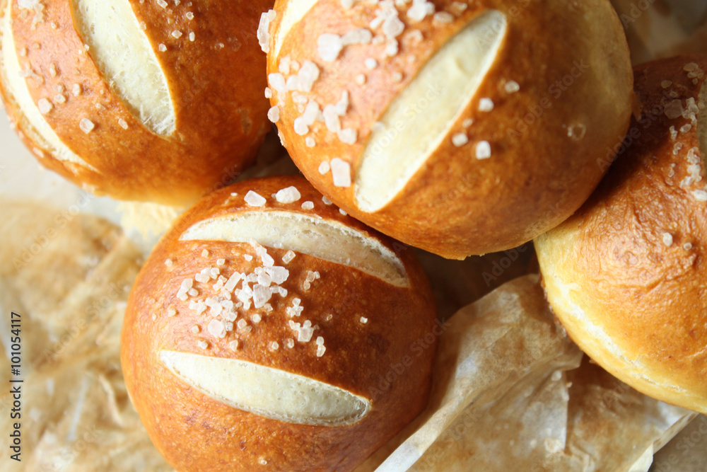 Laugenbrot - German bun the same type of bread as traditional pr Stock ...