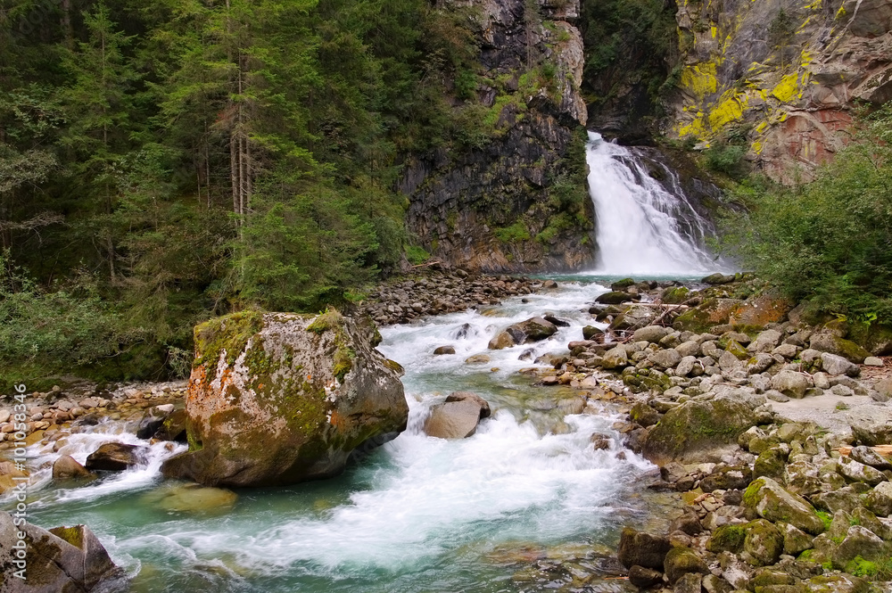 Reinfall - waterfall Reinfall in Alps Stock Photo | Adobe Stock