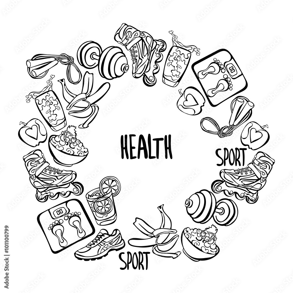 Healthy Lifestyle Clipart Black And White