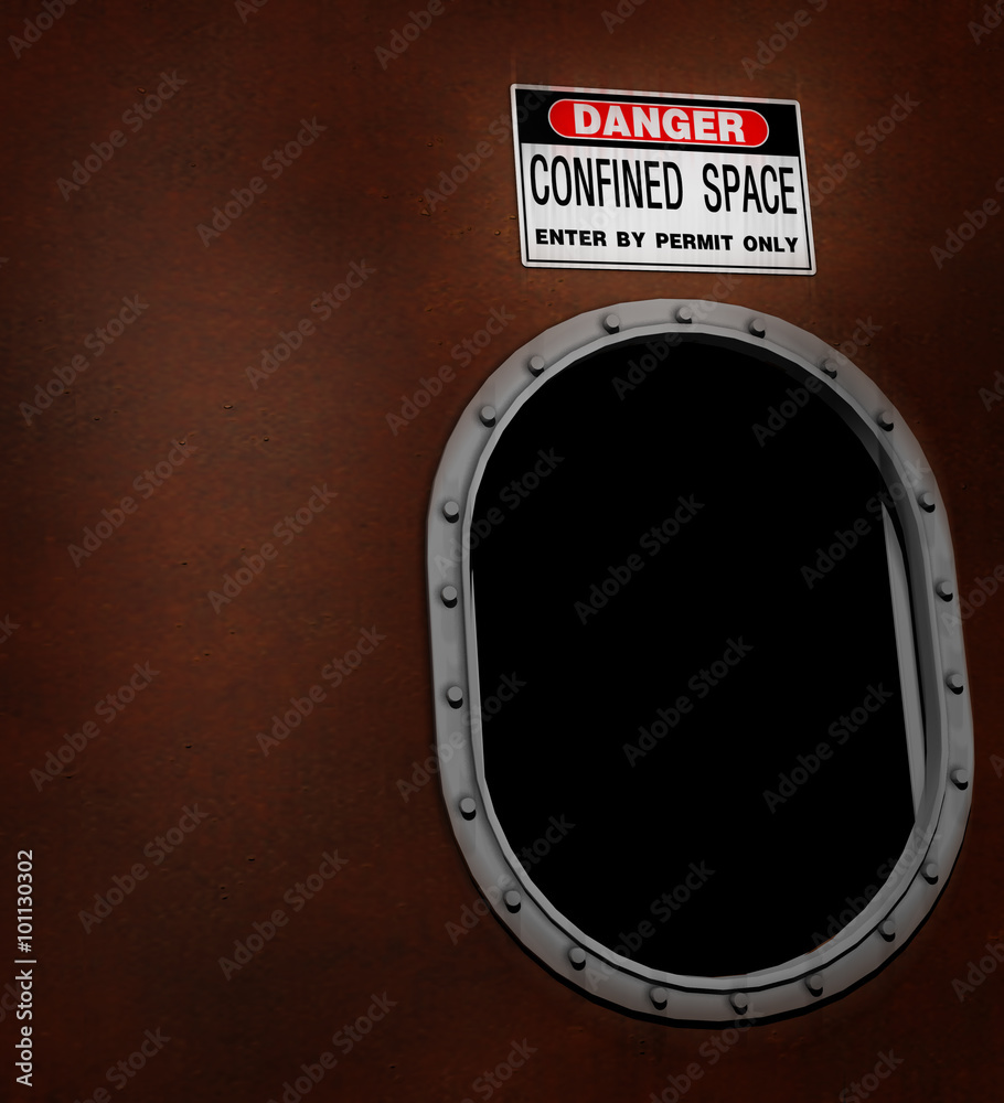 confined space restriction, Safety, man way Stock Illustration | Adobe ...