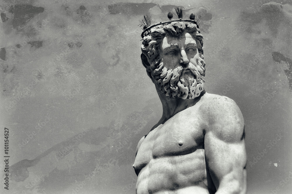 Vintage image of Neptune Stock Illustration | Adobe Stock